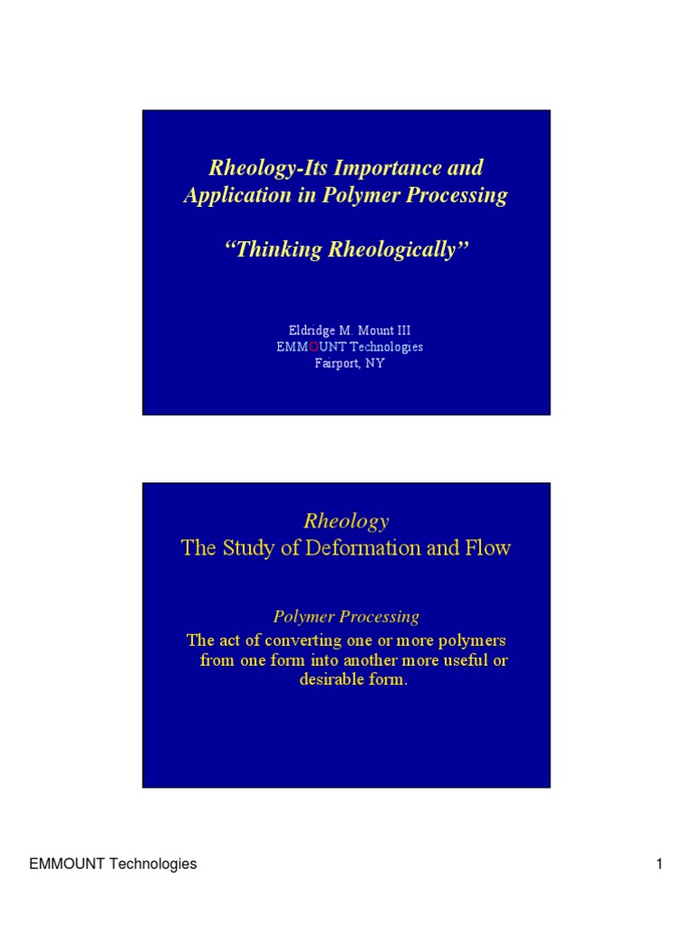 Rheology - Its Importance and Application in Polymer Processing ...