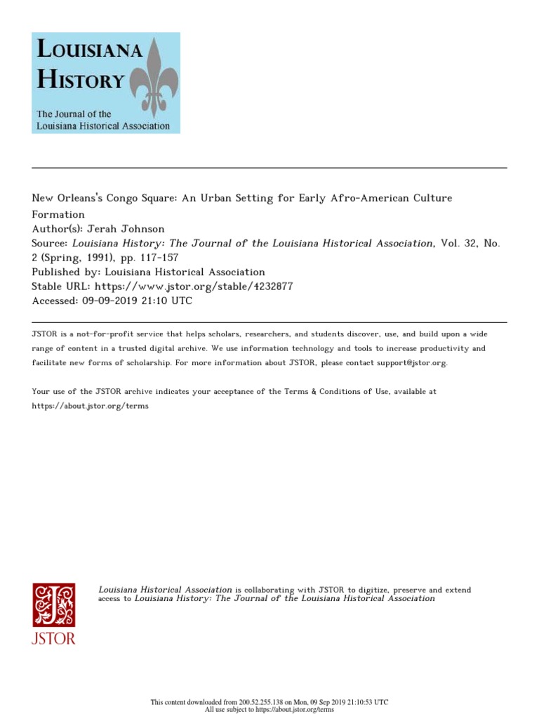 Johnson Jerah Congo Square | PDF | Social Science