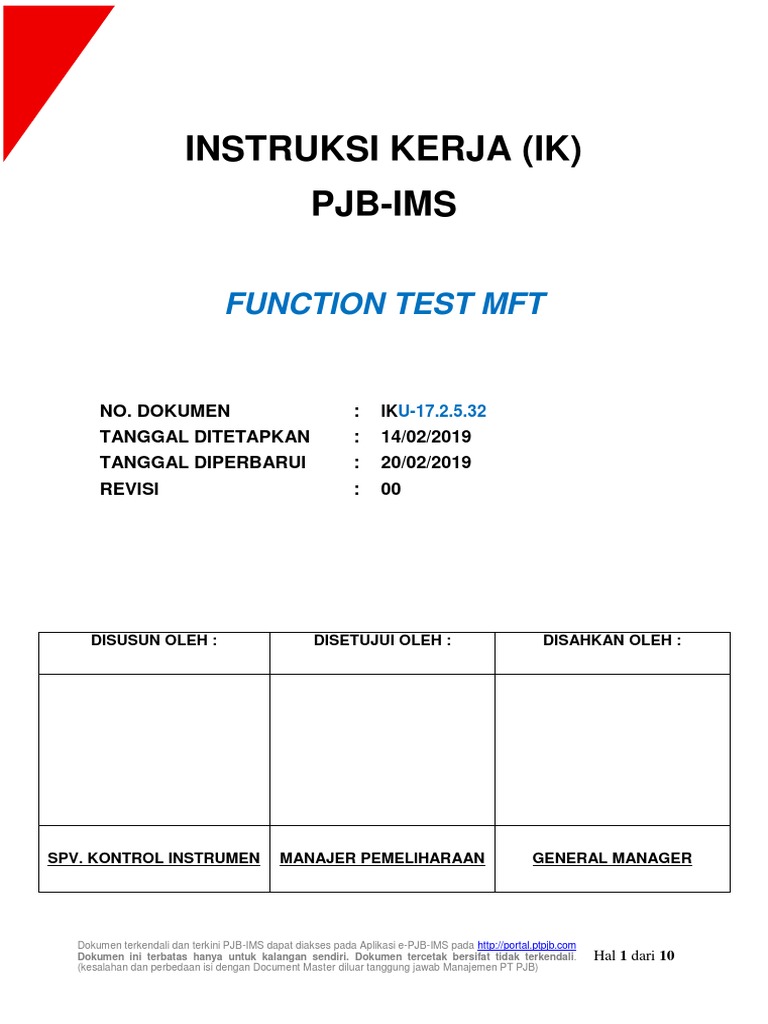 Function Test MFT (Kurang Gambarnya) | PDF