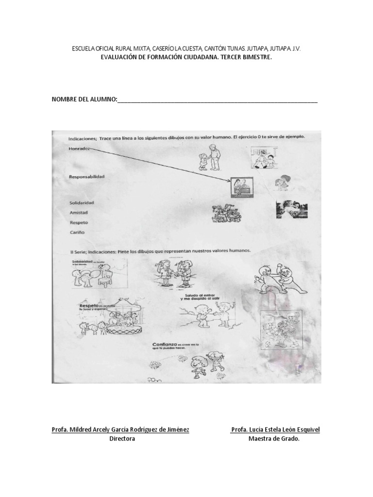 Examen Formacion Ciudadana Primero Pdf