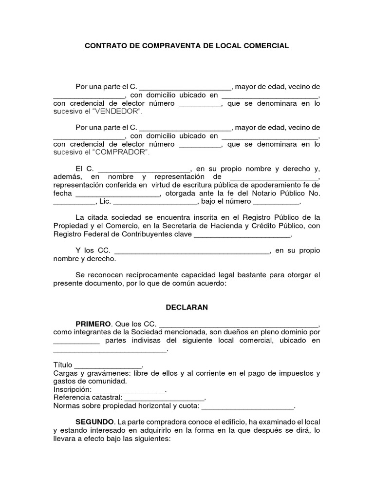 18 - Contrato de Compraventa de Local Comercial | PDF | Derecho