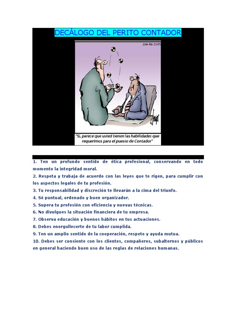 Decálogo Del Perito Contador | PDF