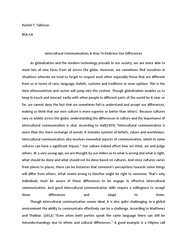 Reflection Paper by Rachel Tabiosas | PDF | Social Science | Language ...