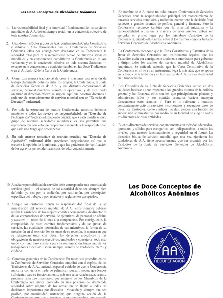 12 - Conceptos - AA - Simple | PDF | alcoholicos anonimos | Justicia