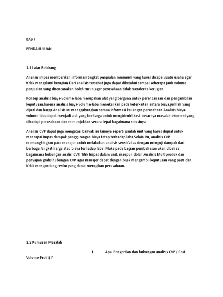 CVP & Bep Multiple Product | PDF