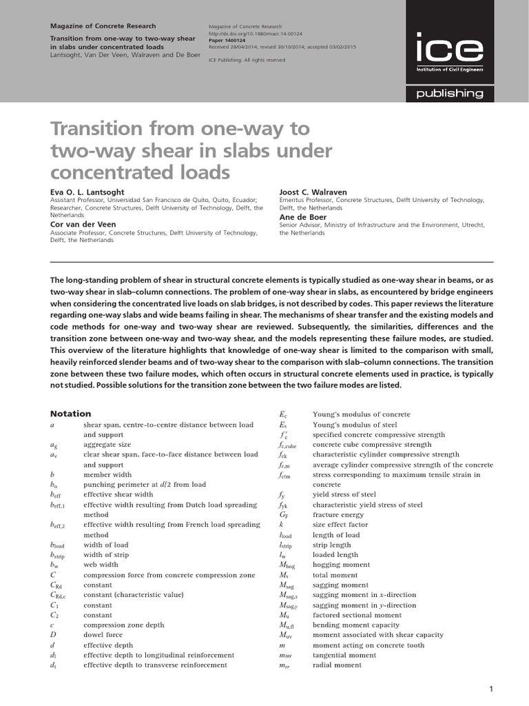 Transition From One-Way To Two-Way Shear PDF | PDF | Fracture ...