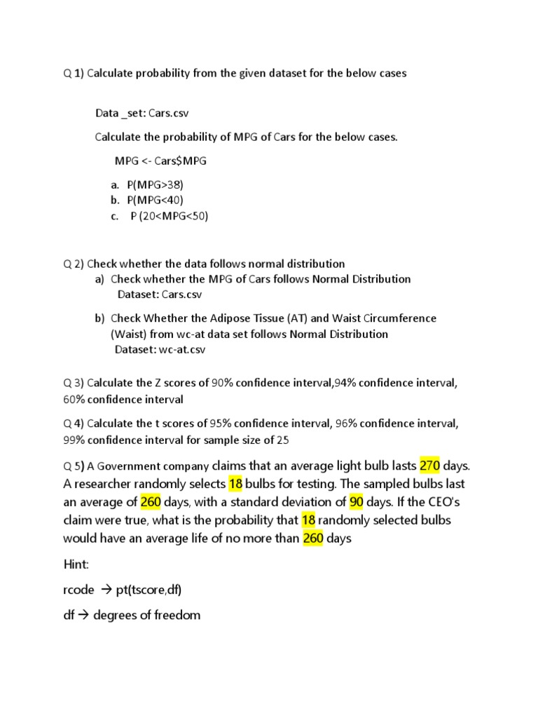 Assignment Module04 Part1 Pdf Normal Distribution Mean 