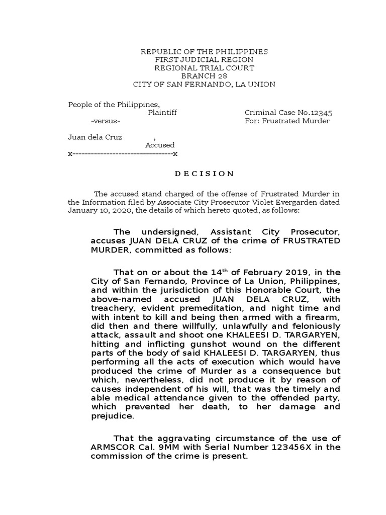 Sample Decision | Download Free PDF | Murder | Prosecutor