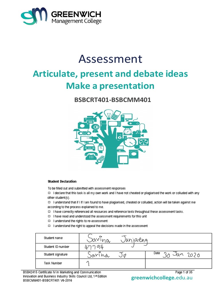 Cover Page (BSBCMM401-BSBCRT401) Task 1 | PDF