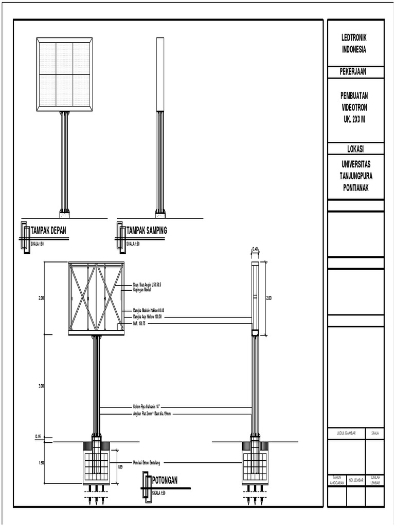 Konstruksi Videotron 2x3 Meter | PDF