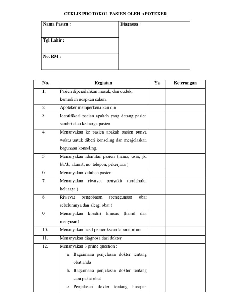 Format Protokol Konseling | PDF