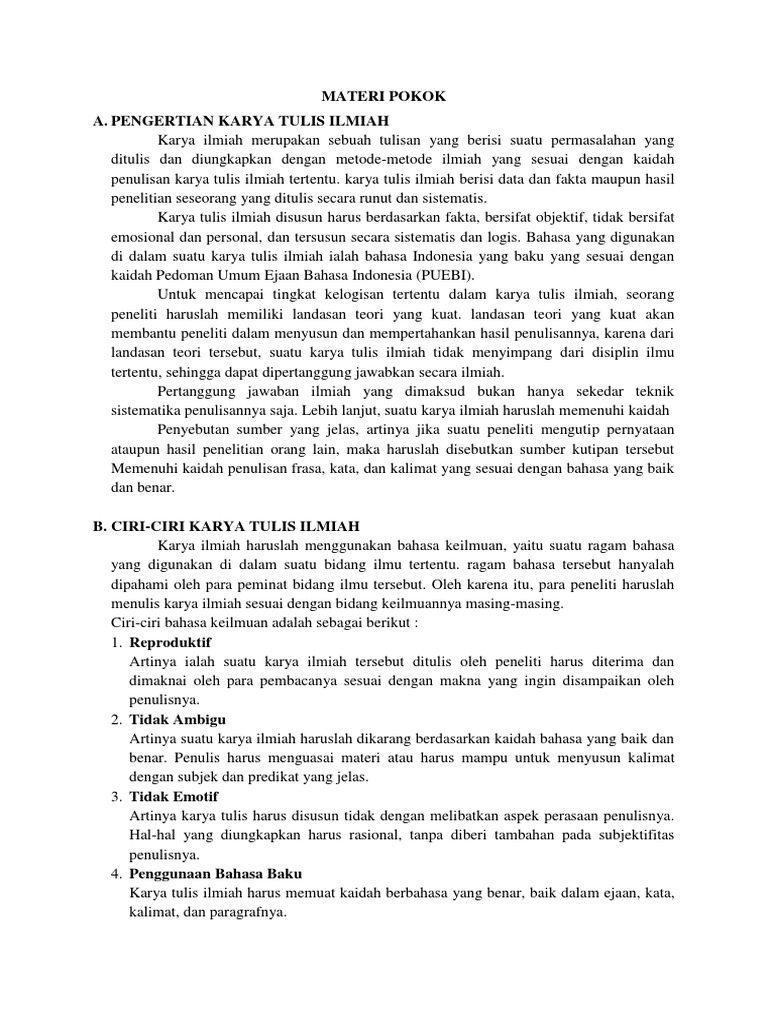Materi Pokok KTI | PDF
