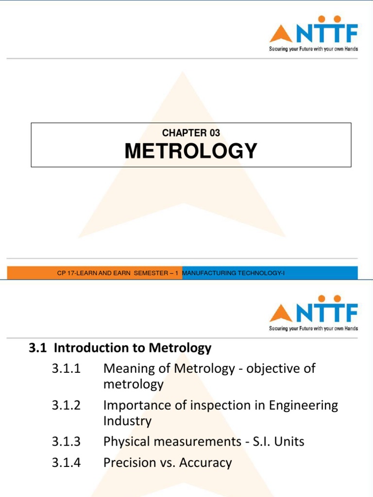 Chapter 3 METROLOGY - Introduction | PDF | International System Of Units | Measurement