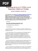 DS 005-2012-TR Reglamento Ley 29783 LSST | PDF | Derecho laboral | Consejo de seguridad nacional ...