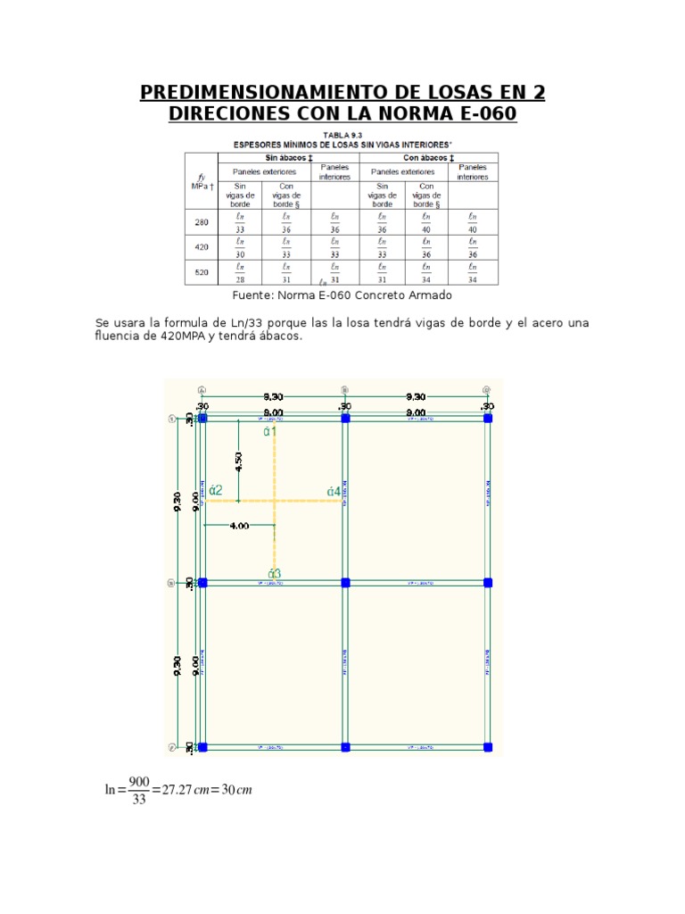Predimensionamiento de Losas en Dos Direcciones | PDF | Mecánica de Medios Continuos ...