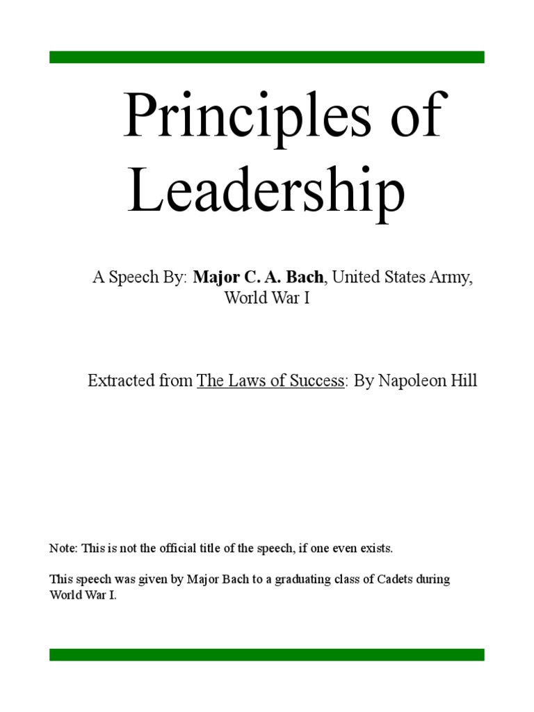 Principles of Leadership | PDF | Courage | Leadership