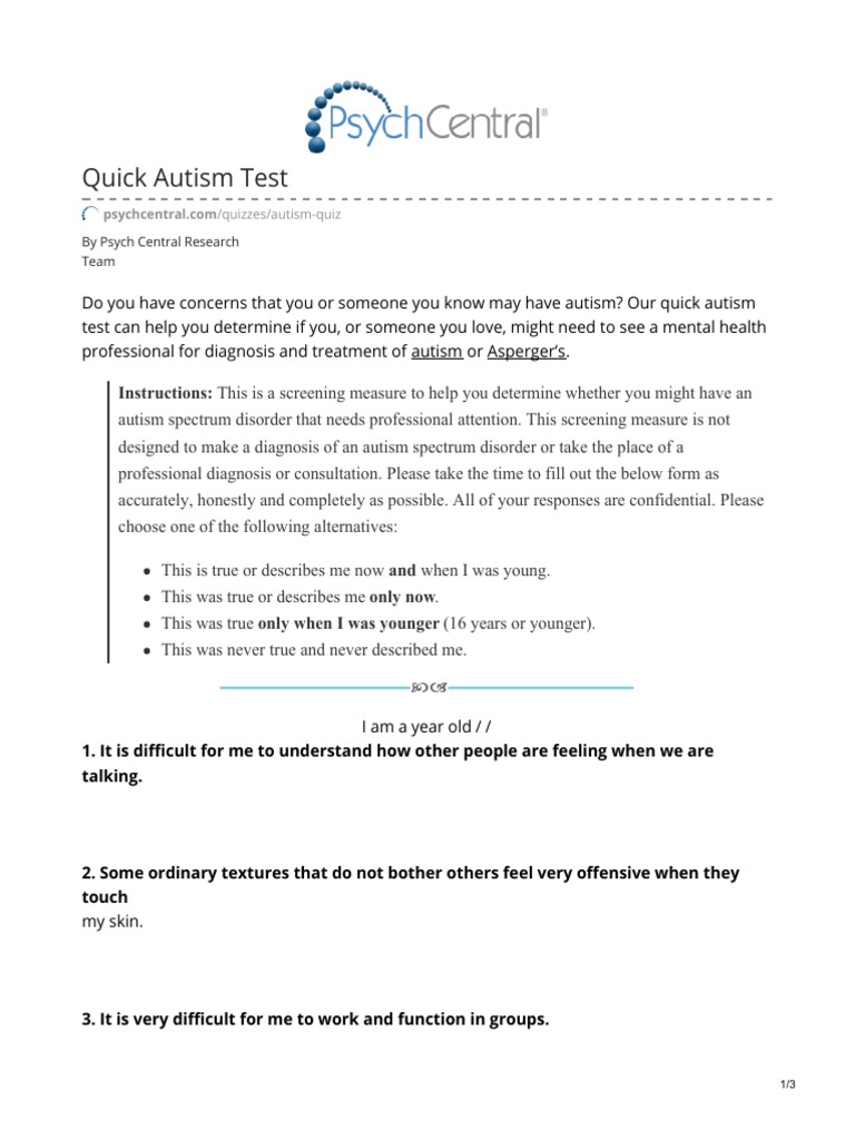 ASD Adult | PDF | Autism Spectrum | Asperger Syndrome