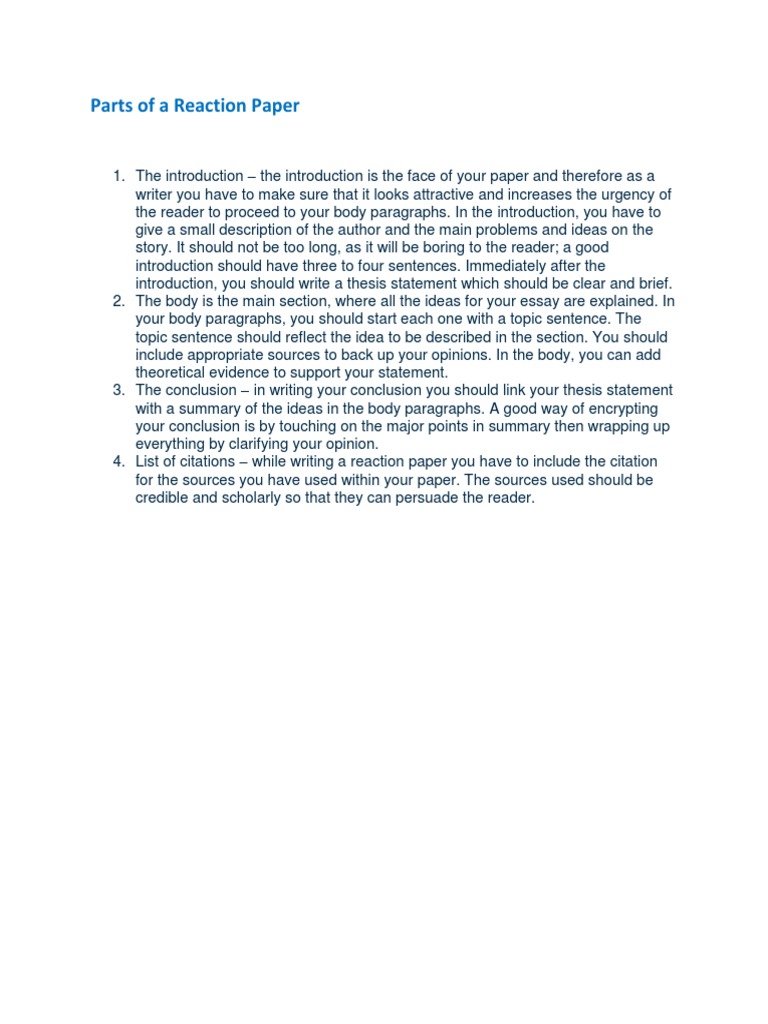 Parts of a Reaction Paper.docx