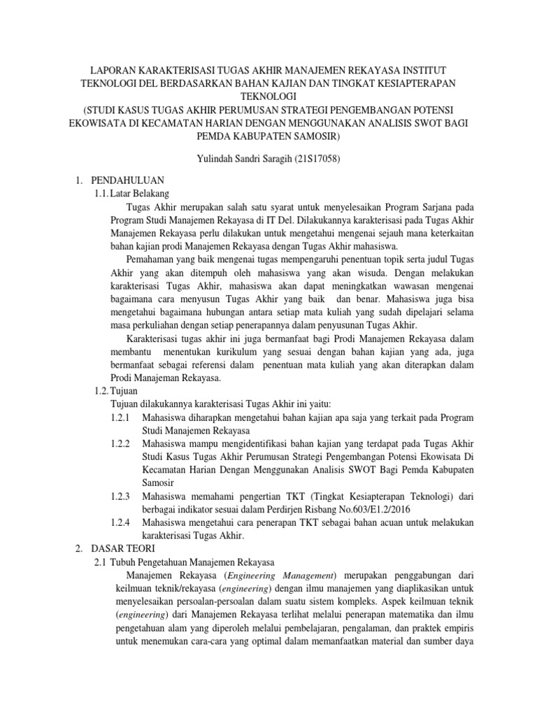 Format Laporan Tugas 1 1) | PDF