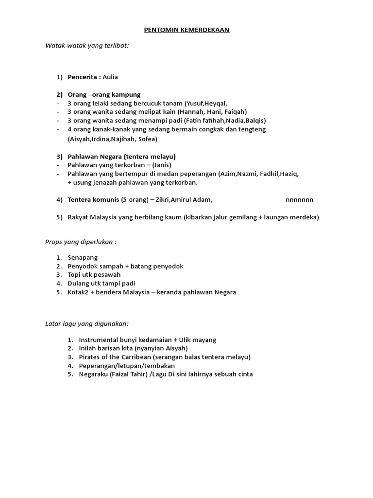 Pentomin Kemerdekaan | PDF