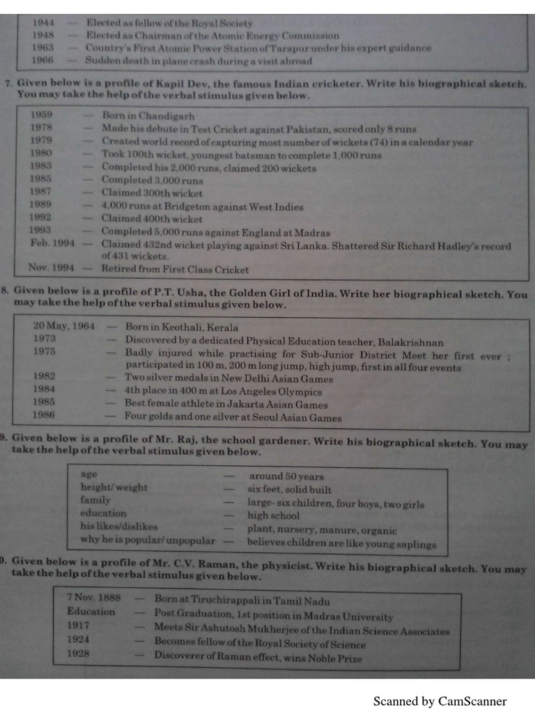 Biosketch Practice Questions PDF | PDF