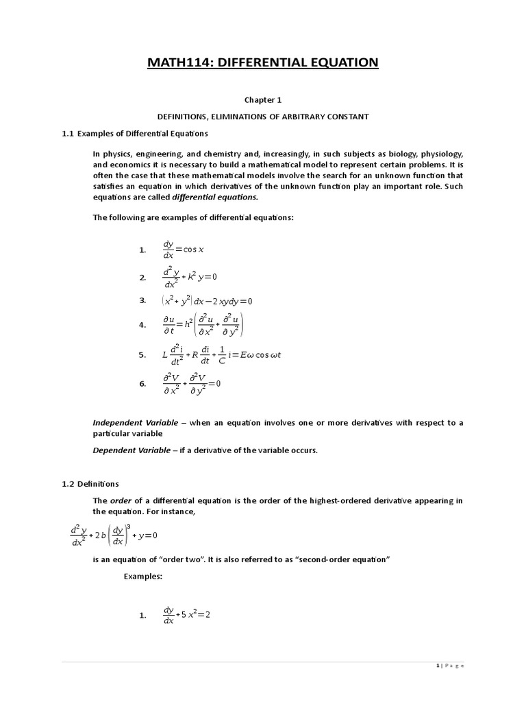 Differential Equations Basics | PDF | Teaching Methods & Materials