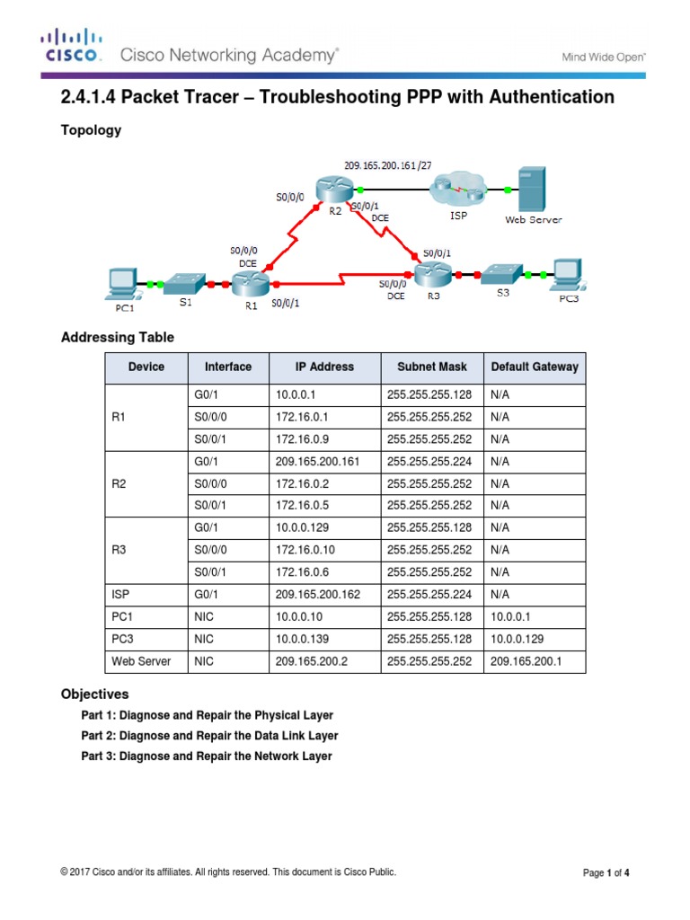 2.4.1.4 Packet Tracer - Troubleshooting PPP With Authentication - ILM | PDF | Router (Computing ...