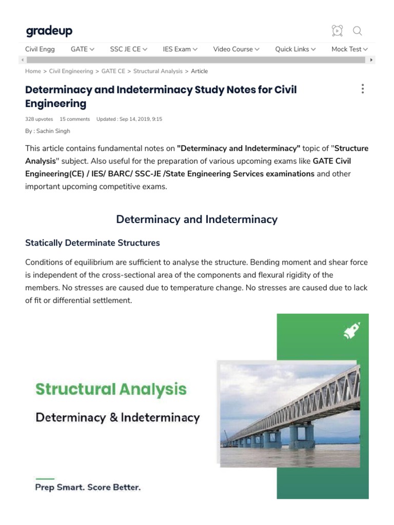 Determinacy And Indeterminacy In Structures Pdf Stress Mechanics