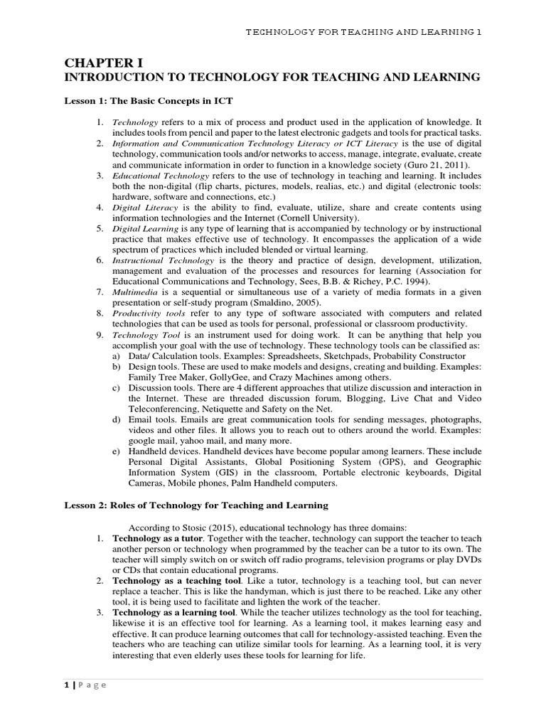 Module Technology 1 | PDF | Educational Technology | Critical Thinking