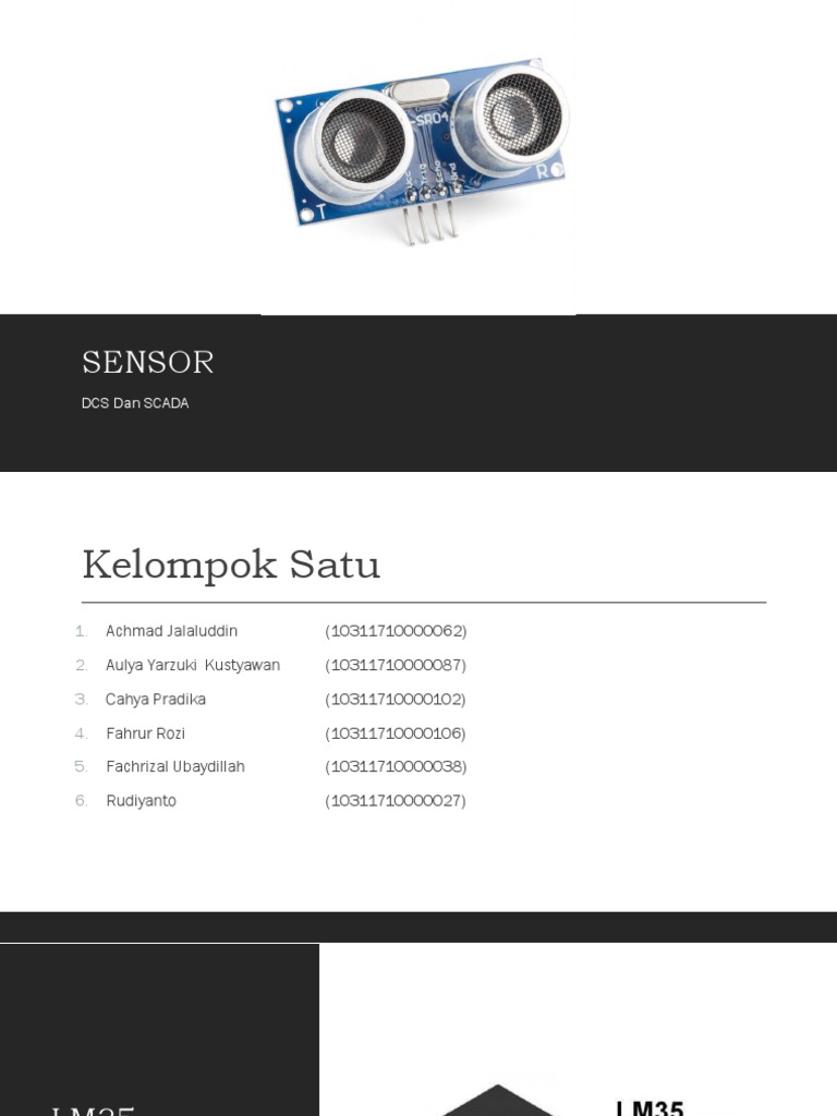 Kelompok 1 Presentasi Tentang Sensor Pada Mata Kuliah Dcs Dan Scada Pdf Sains And Matematika 