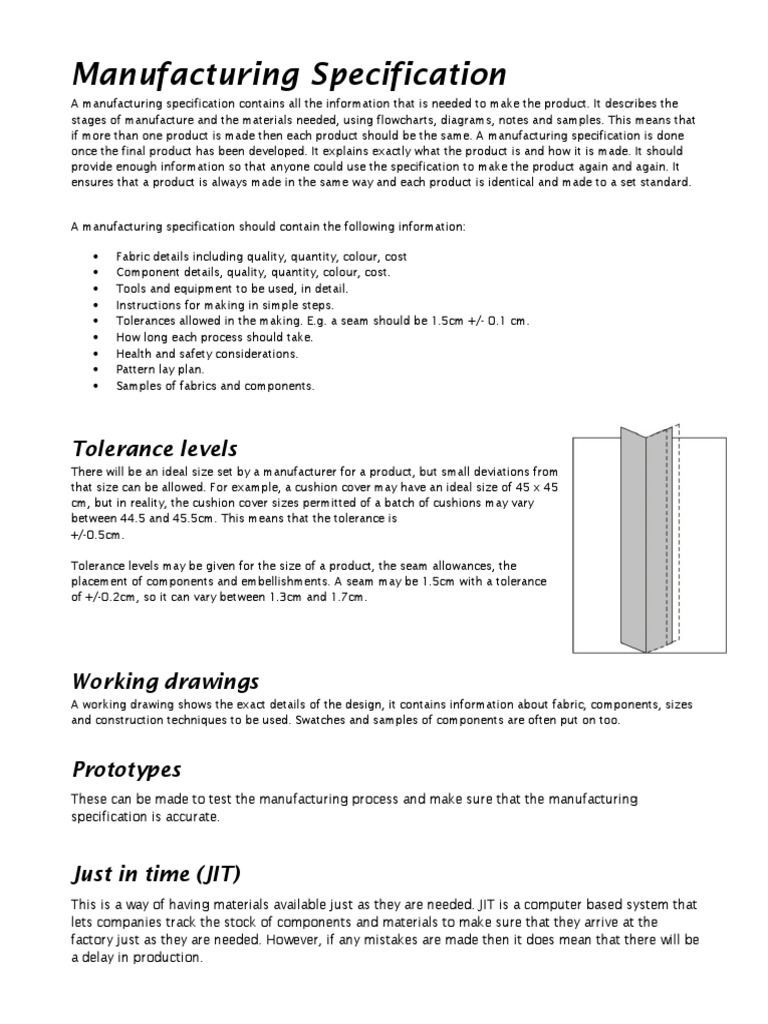 Lesson 5 - Manufacturing Specification PDF | PDF | Engineering ...