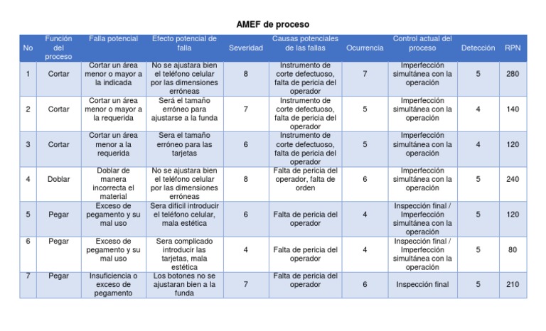 AMEF de Proceso | PDF | Salud y bienestar | Medicina