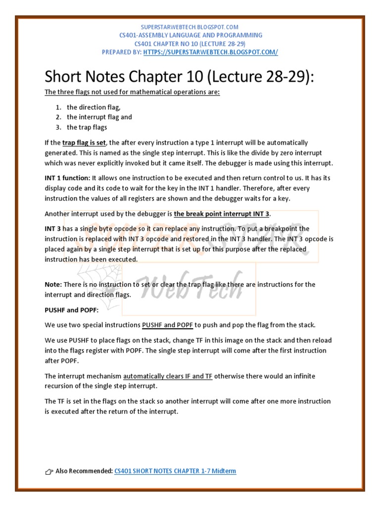 CS401 - Short Notes Chapter 10 | PDF