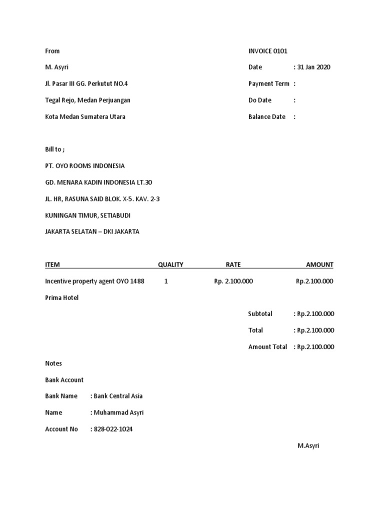 OYO Property Agent Invoices | PDF | Jakarta | Business Documents