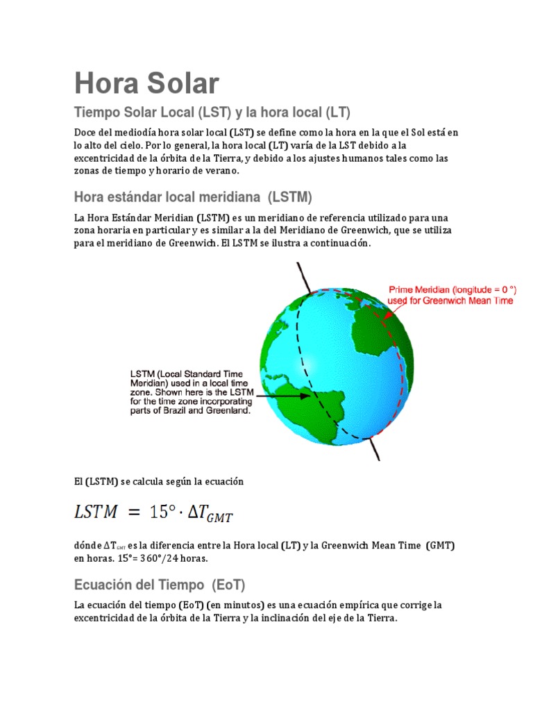 Cómo Calcular la Hora Solar Local | PDF