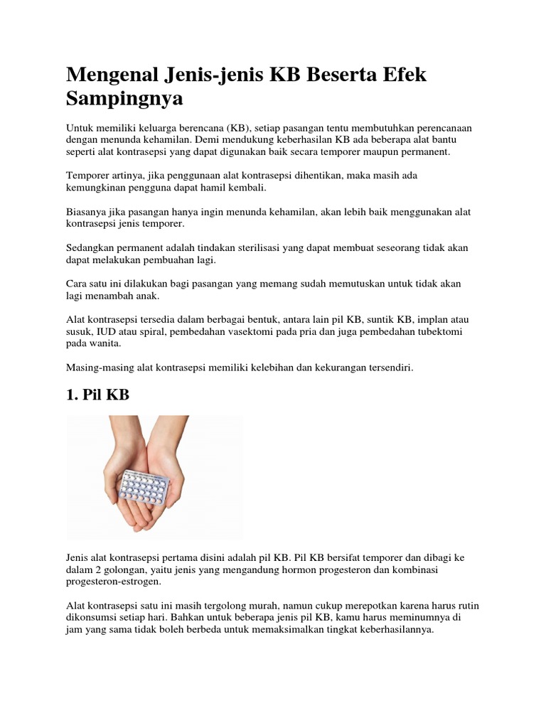 Mengenal Jenis KB | PDF