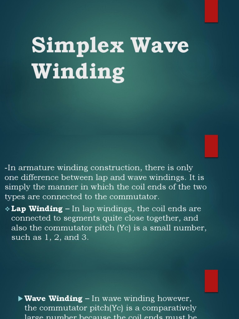 Simplex Wave Winding | PDF | Magnetic Devices | Manufactured Goods