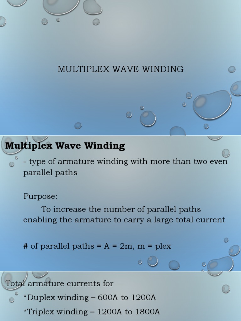 Multiplex Wave Winding | PDF