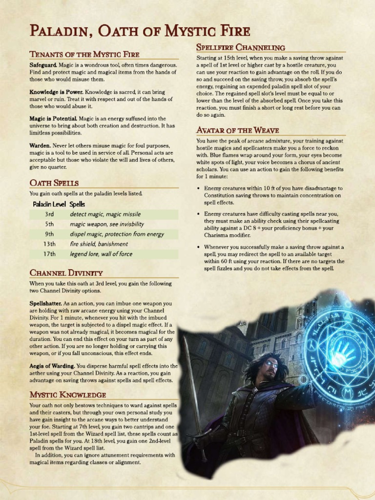 Knight of The Mystic Fire 5e | PDF