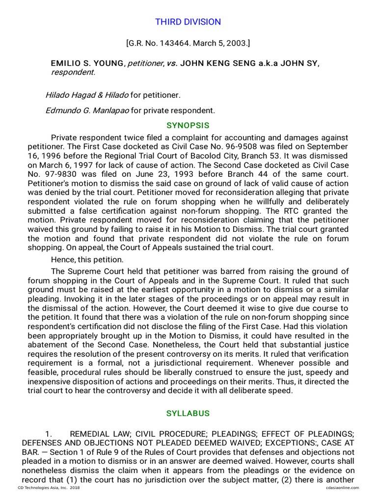 Young v. John Keng Seng | PDF