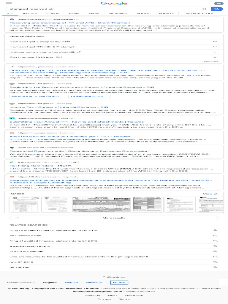 Stamped Received Bir - Google Search PDF | PDF
