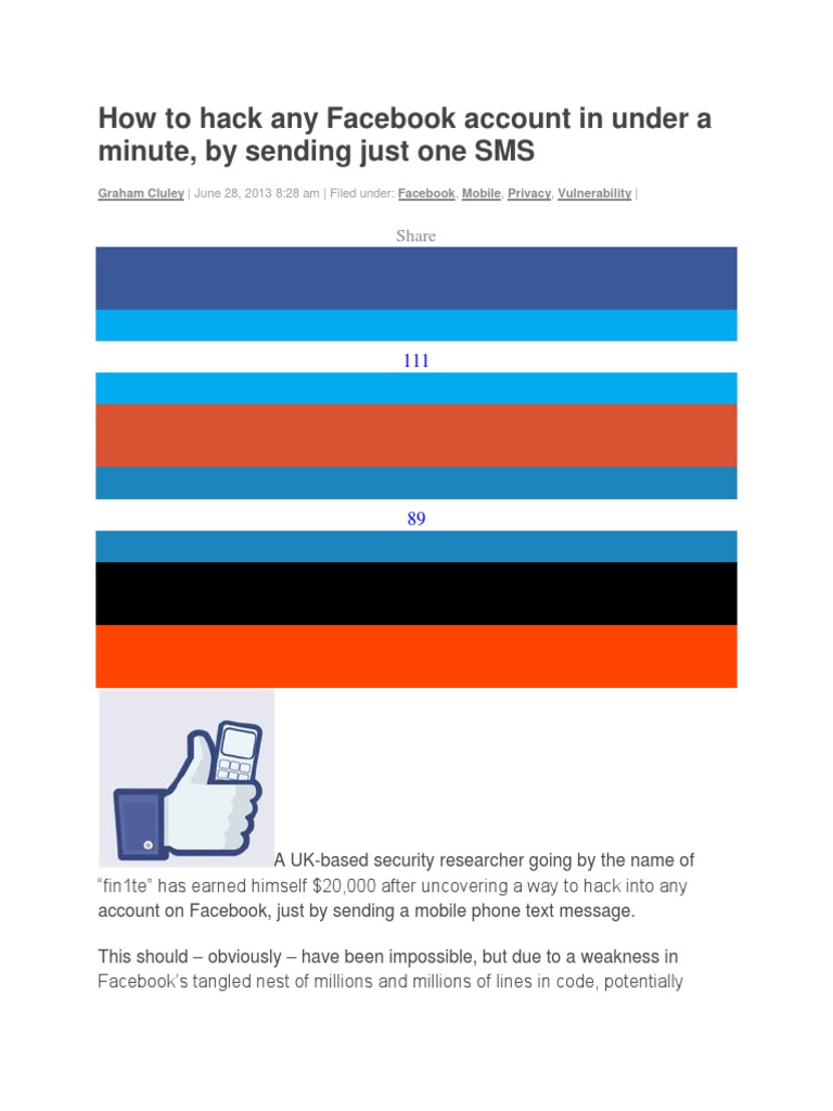 How To Hack Any Facebook Account in Under A Minute | PDF