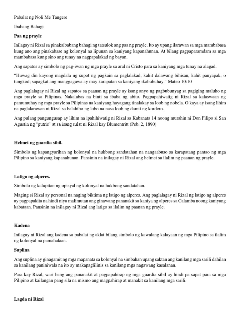 Pabalat NG Noli Me Tangere | PDF