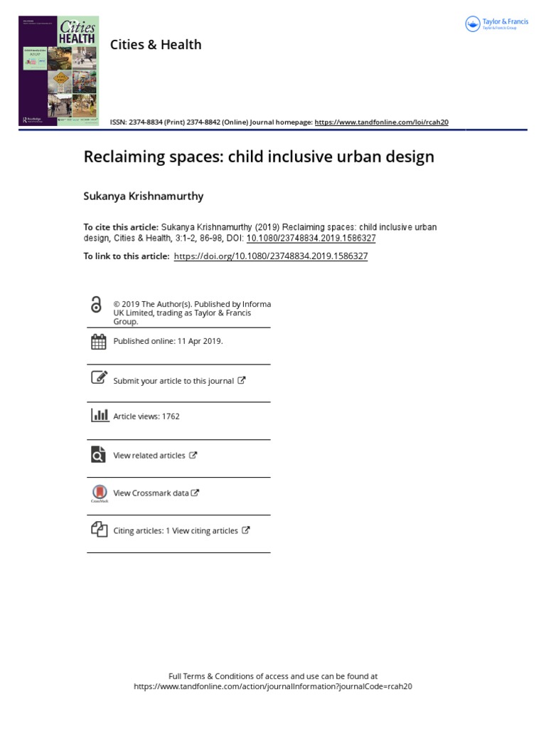 Reclaiming Spaces Child Inclusive Urban Design | PDF