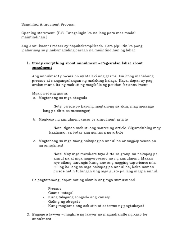 Simplified Annulment Process | PDF