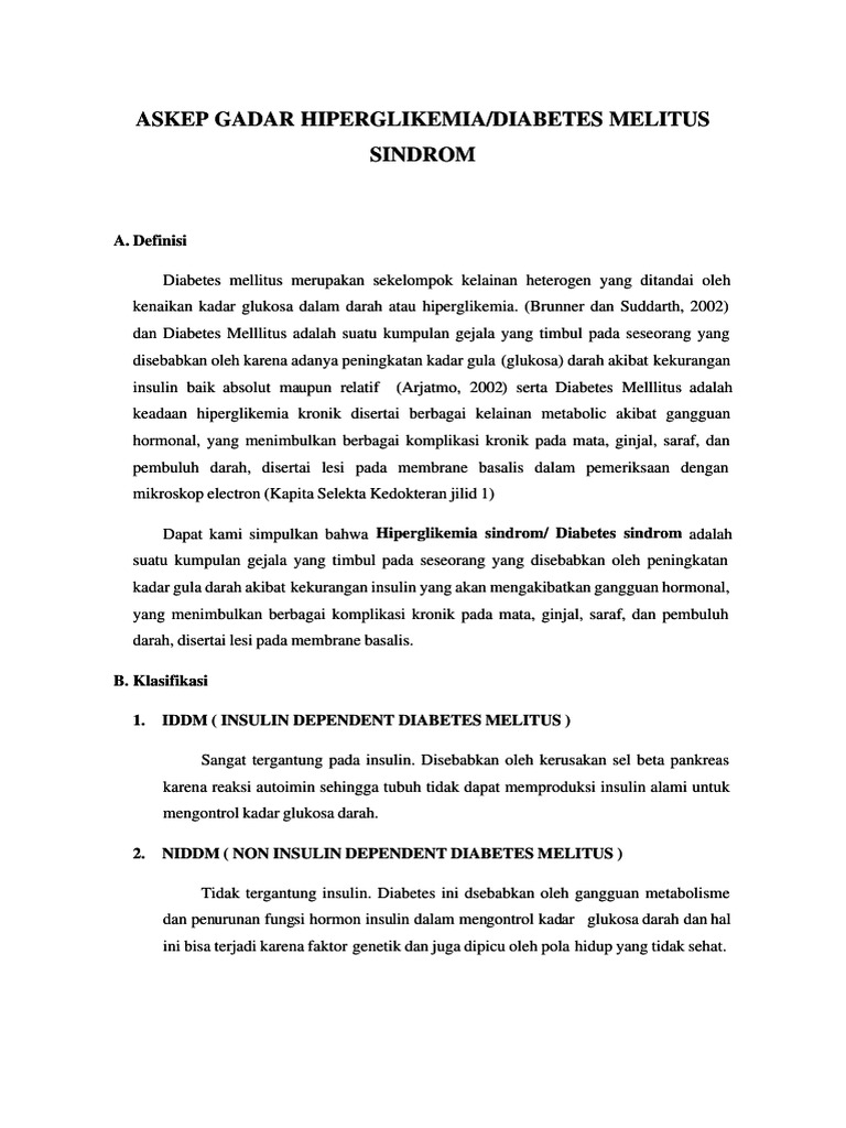 Askep Gadar Hiperglikemia | PDF