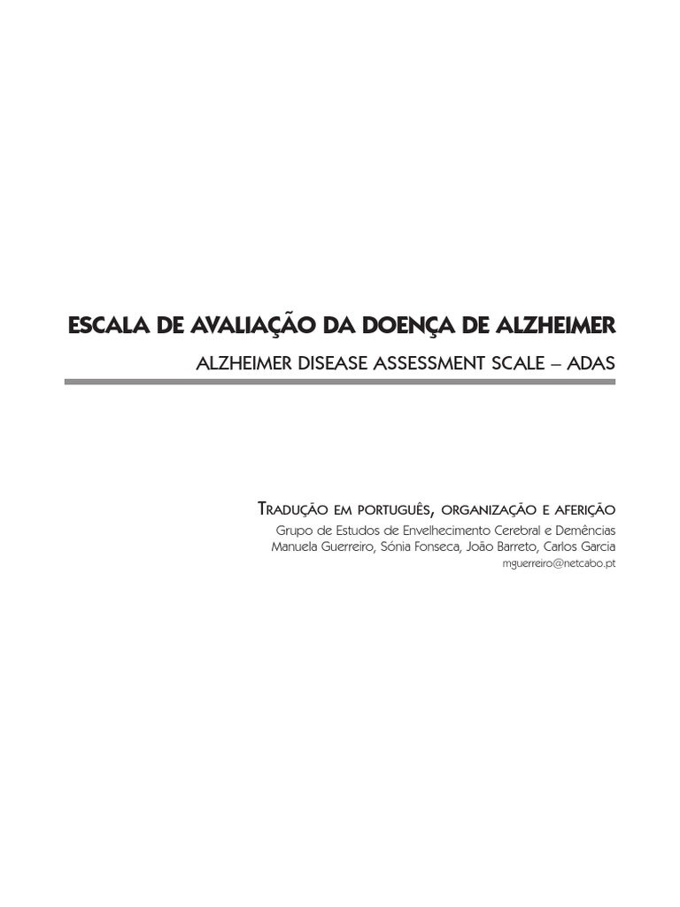 Alzheimer Disease Assessment Scale - Adas | PDF
