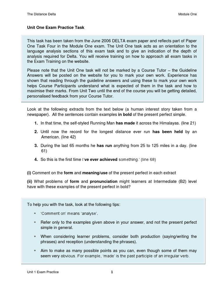 Unit1 - Unit 1 Module One Standalone Exam Practice Paper 1 Task Four ...