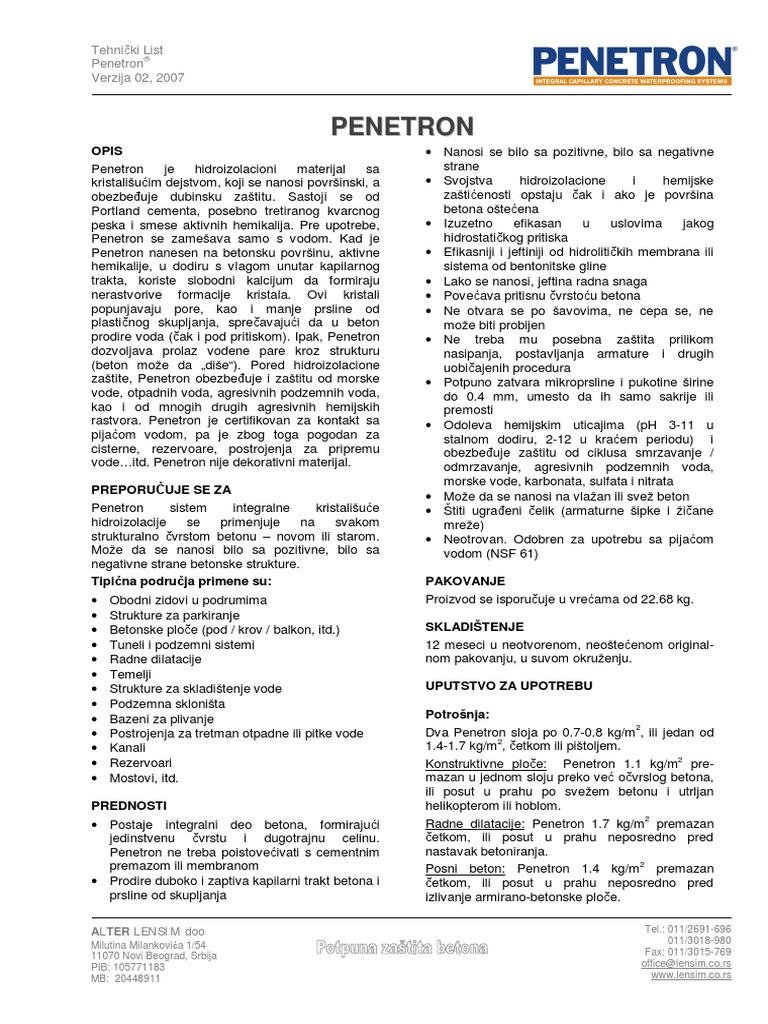 PENETRON SR | PDF