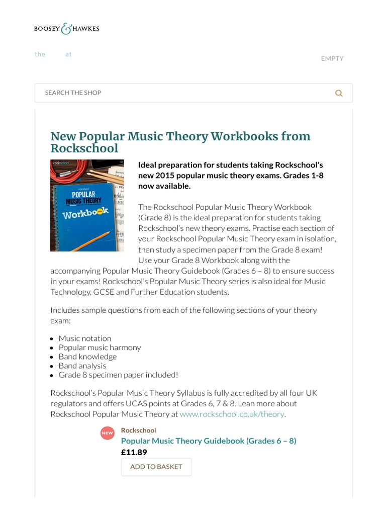 New Popular Music Theory Workbooks From Rockschool | PDF